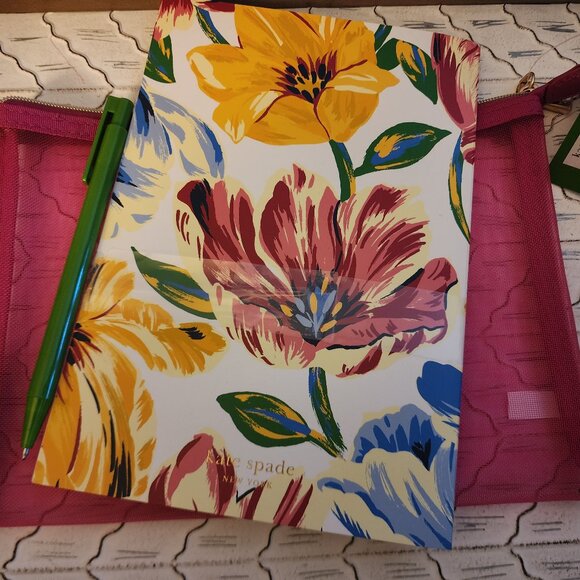 kate spade | Office | Nwt Kate Spade Painted Tulips Pouch Notebook Pen ...